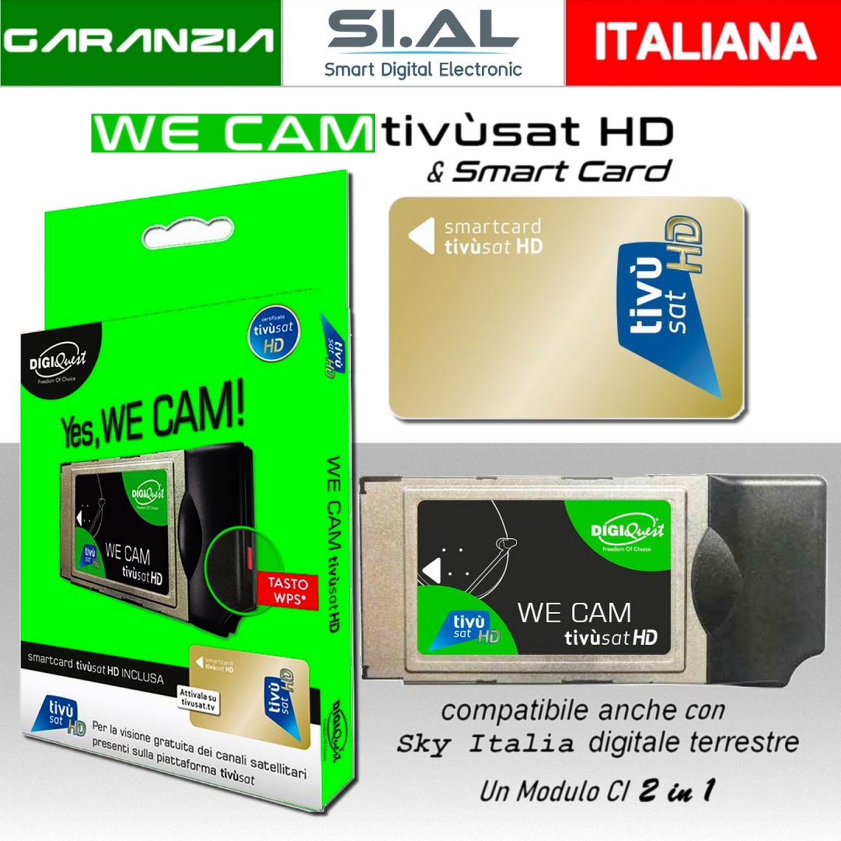 Modulo WE CAM tivùsat HD con smart card ORO inclusa