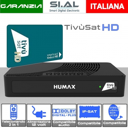 Decoder tivùsat HD HUMAX LT 3800S2 con smart card inclusa